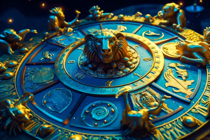 Close Up of Clock with Lion on it S Face. Generative AI Stock ...