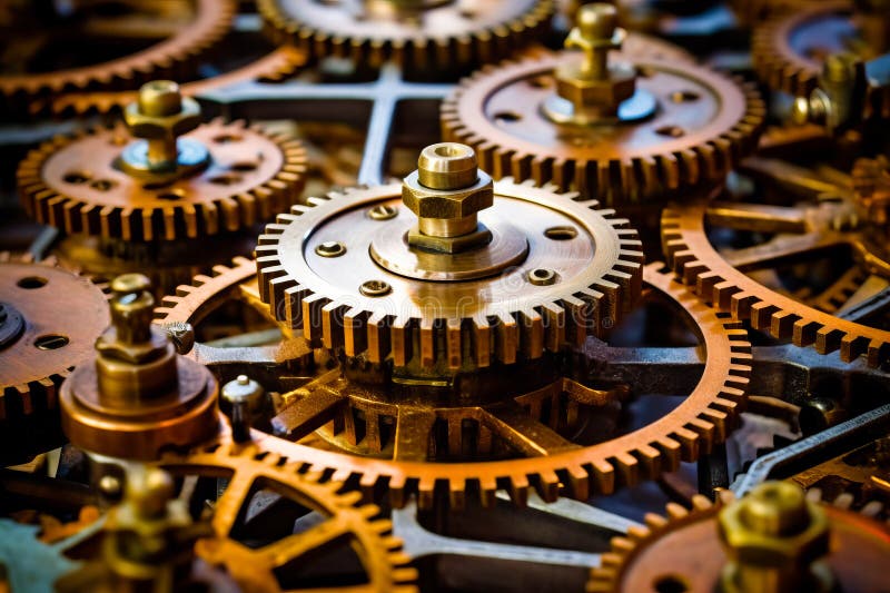 Close Up of Clock with Many Gears on it S Face. Generative AI Stock ...