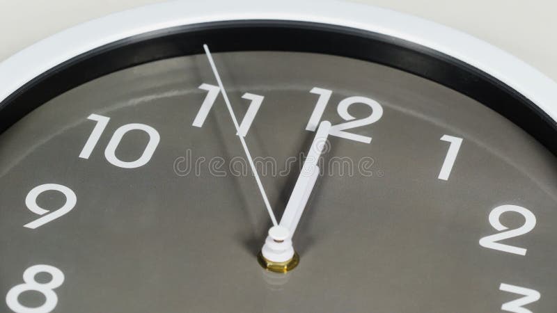 Clock showing at noon stock video. Video of hour, business - 123907769
