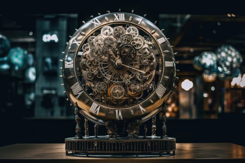 A Close Up of a Clock on a Chain. Generative AI Image. Stock Image ...