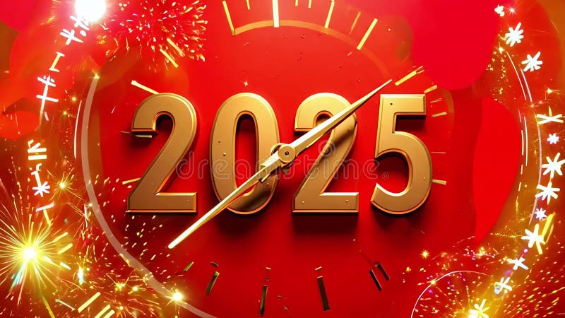Close-Up of a Clock with 2025 Year Marking Symbolizing Upcoming Future ...