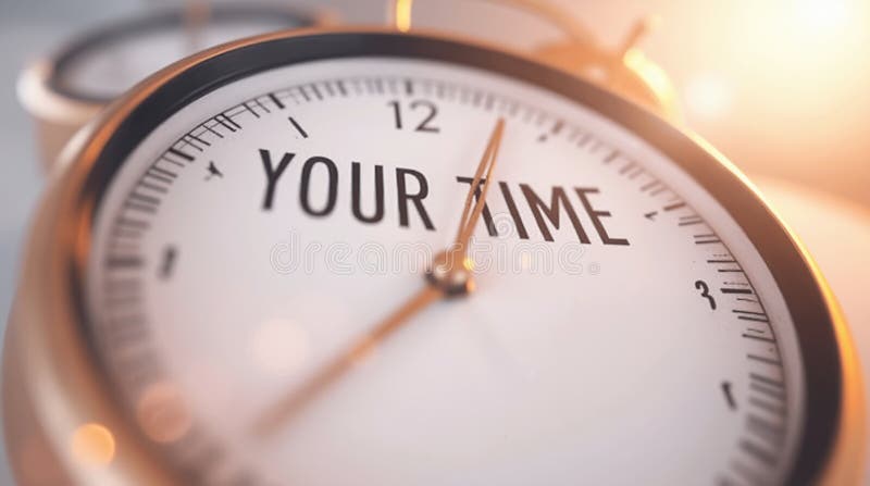 Close-Up of Clock with Your Time Highlighted, Symbolizing Focus and ...