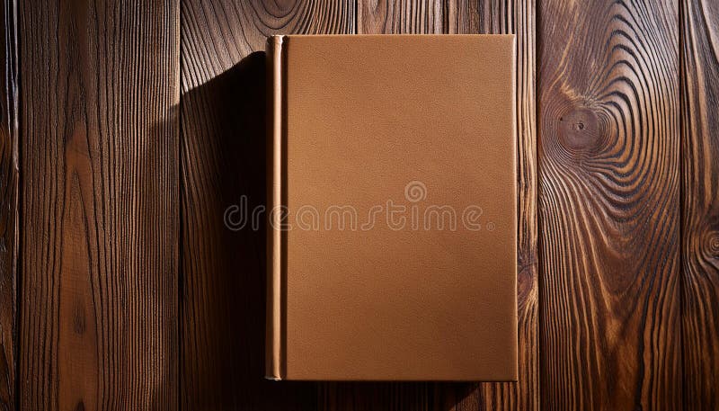 Close-up of Closed Book on Wooden Surface. Top View. Education and ...