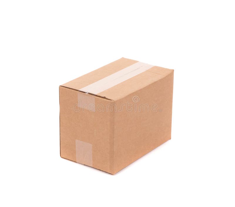 Closed Shipping Cardboard Box Isolated on White Stock Image - Image of ...