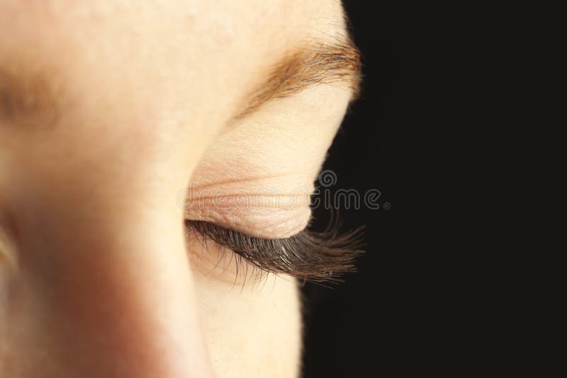 Close-up of closed eye stock photo. Image of eyebrow - 16895806