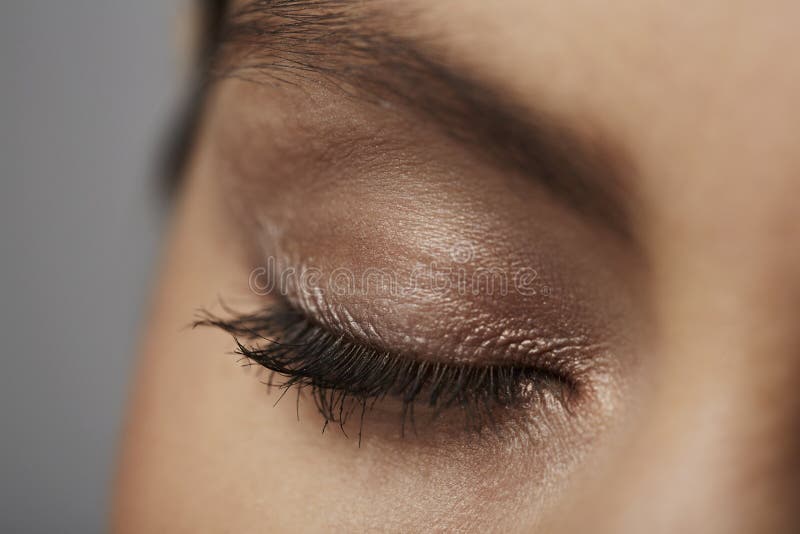 A Close Up Image Of A Beautiful Woman One Eye Closed Stock Image ...