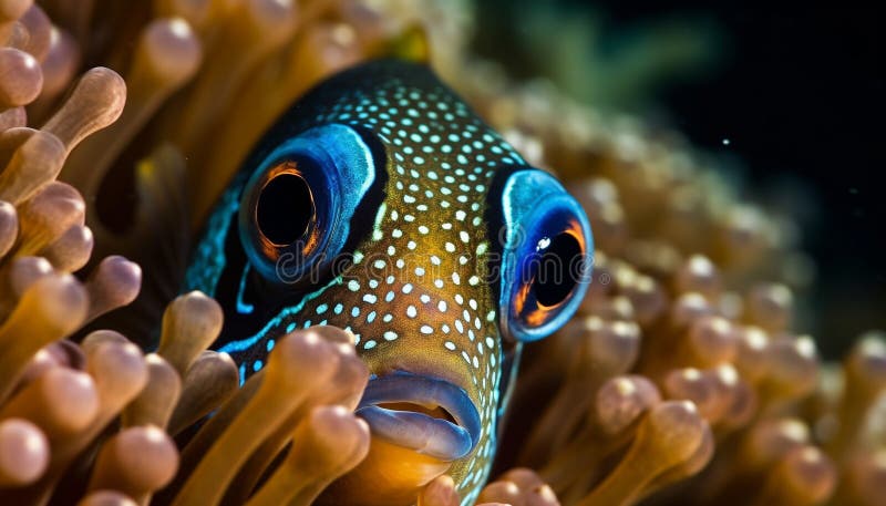 Close Up of Clown Fish in Multi Colored Coral Reef Underwater Generated ...