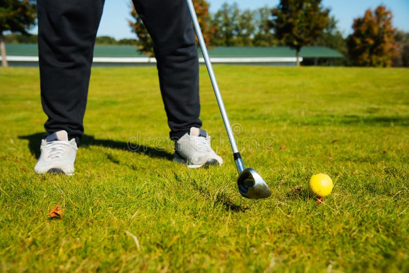 Close-up of a Club before Hitting a Golf Ball Stock Image - Image of ...