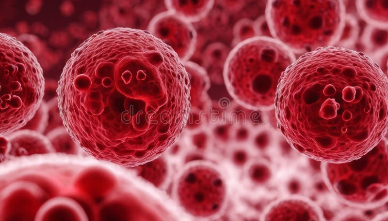 Close-up of a Cluster of Red Cells, Possibly Bacteria or Viruses, with ...