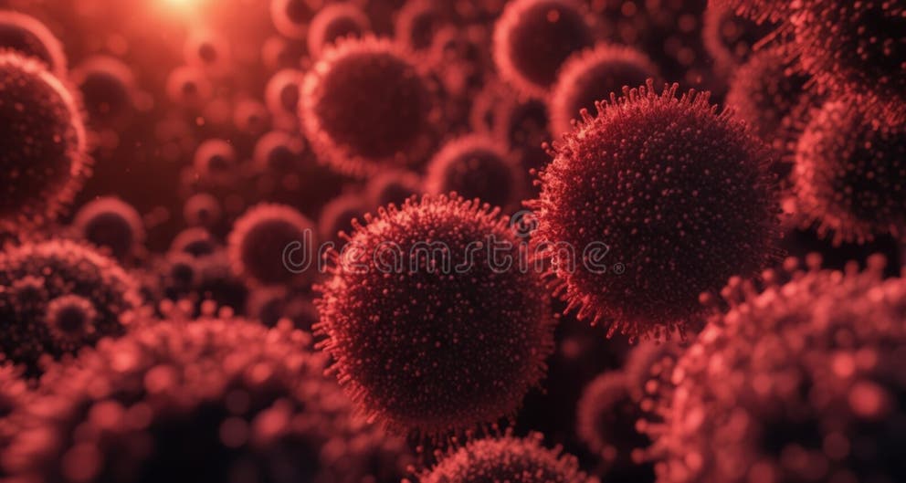 Close-up of a Cluster of Red Spherical Objects, Possibly Bacteria or ...