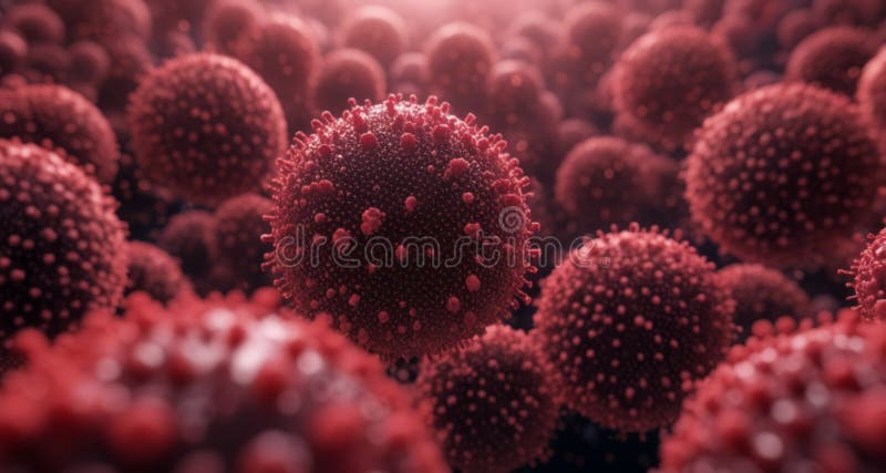 Close-up of a Cluster of Red Spherical Objects with a Soft Focus ...