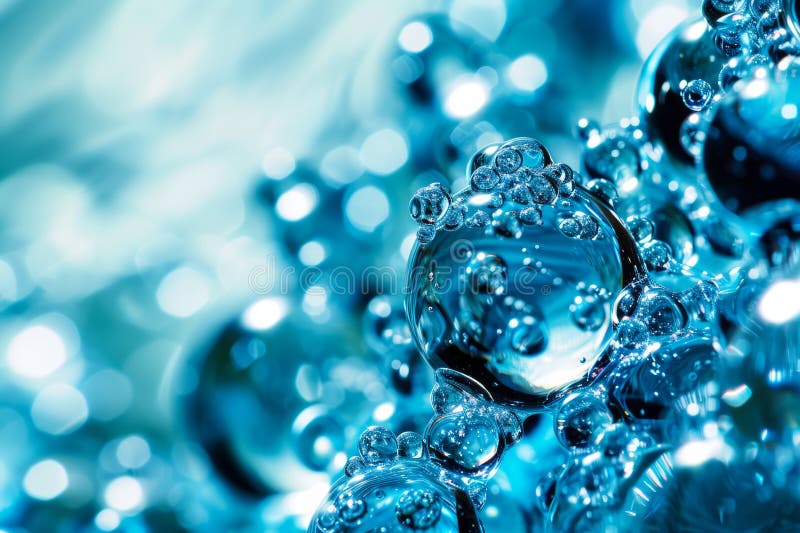 Close-Up of a Cluster of Water Bubbles Stock Image - Image of ...