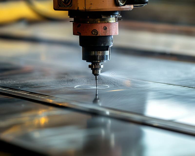 Close-Up CNC Cutting Head Precision Mills through Metal with Atomized ...