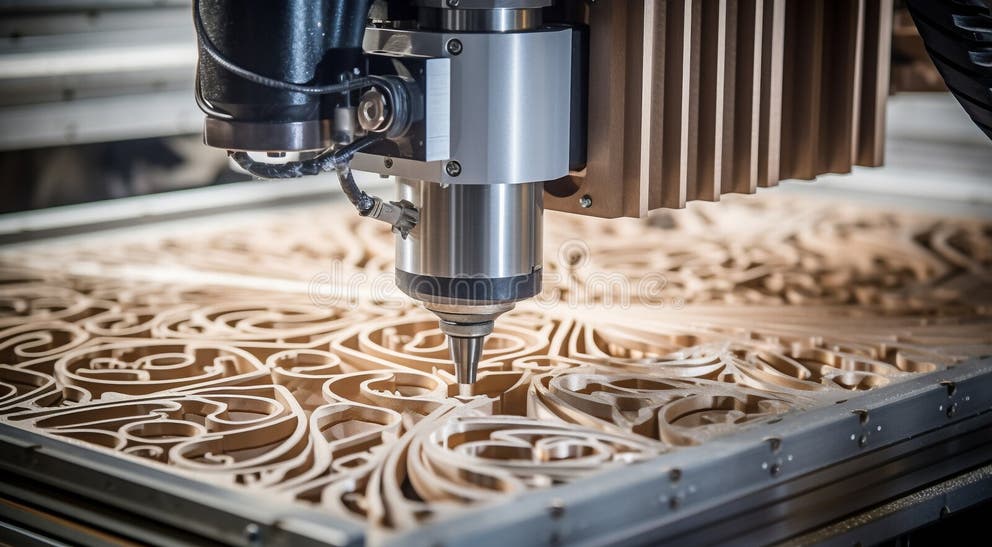 Close Up of a Cnc Machine, Cnc Machine in Action, Close-up of Machine ...