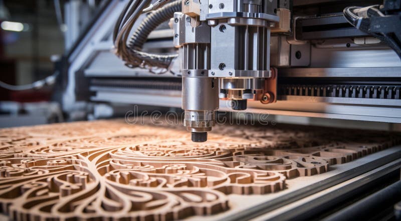 Close Up of a Cnc Machine, Cnc Machine in Action, Close-up of Machine ...