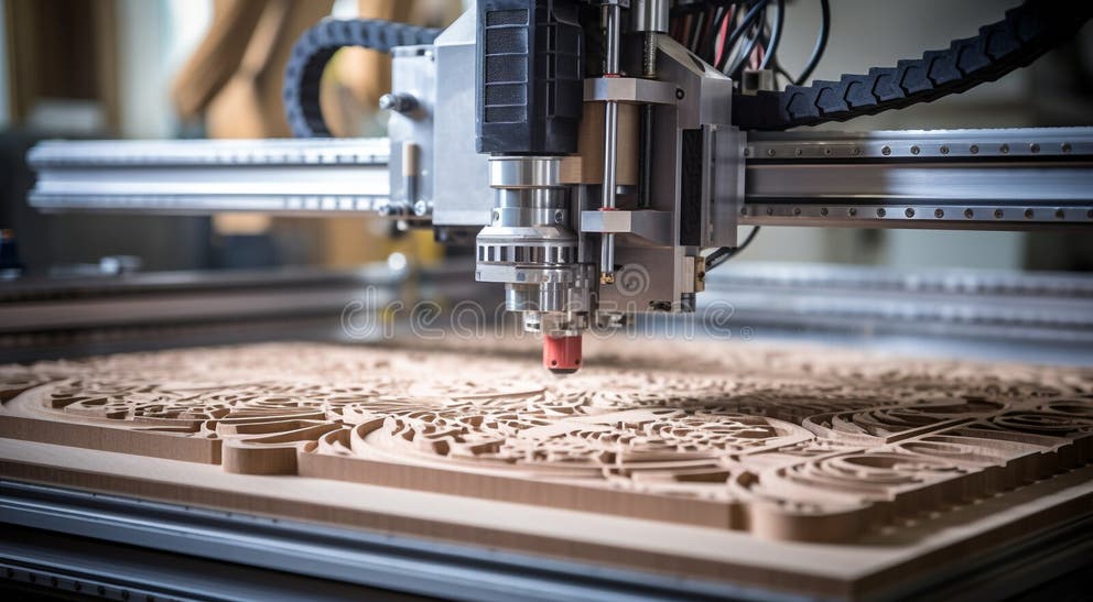 Close Up of a Cnc Machine, Cnc Machine in Action, Close-up of Machine ...