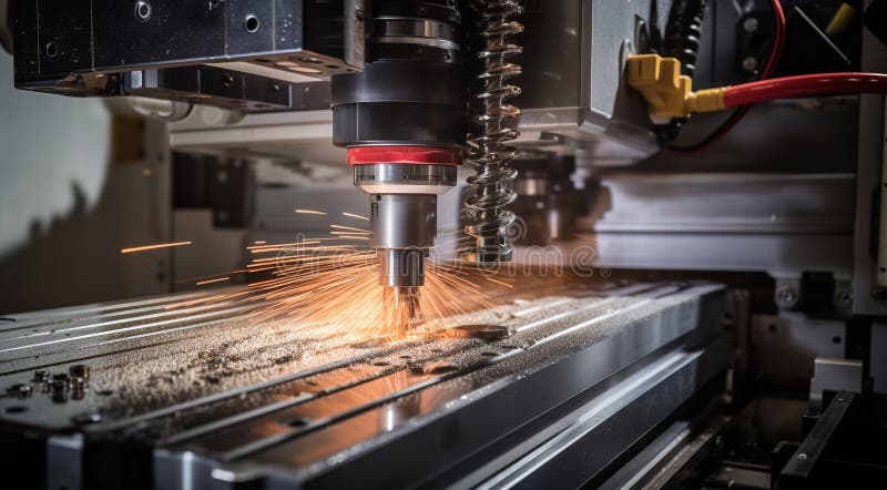 Close Up of a Cnc Machine, Cnc Machine in Action, Close-up of Machine ...