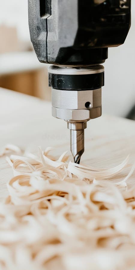 Close Up of a CNC Machine Carving Intricate Patterns in Wood in a ...