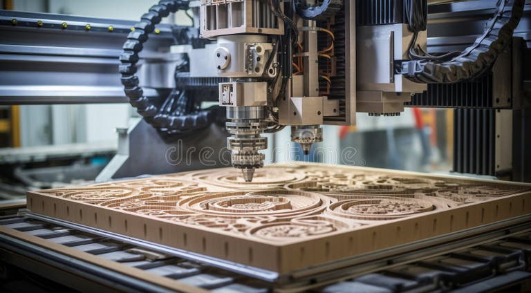 Close Up of a Cnc Machine, Cnc Machine in Action, Close-up of Machine ...