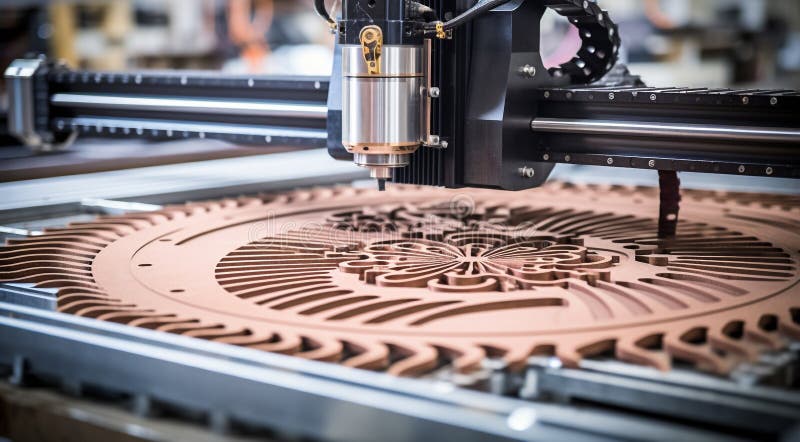 Close Up of a Cnc Machine, Cnc Machine in Action, Close-up of Machine ...