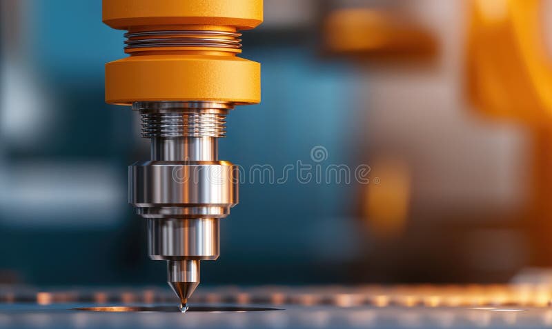 Close-up of CNC Machine Cutting Tool in Action, Precision Engineering ...