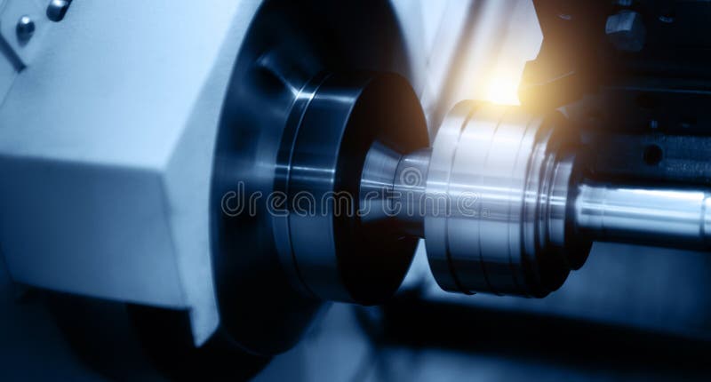CNC Machine Lathe Processing Stock Photo - Image of plant, process ...