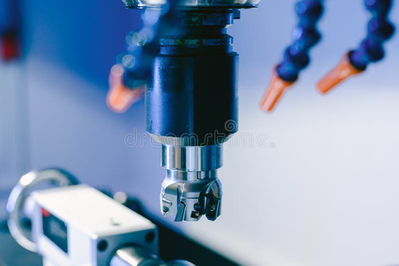 Close Up of CNC Machine Processing Stock Photo - Image of manufacturing ...