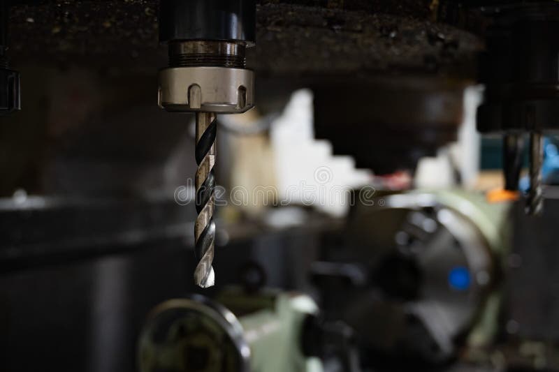 Close Up of CNC Machine at Work Stock Image - Image of metalwork ...