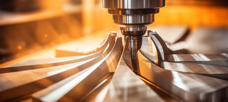 Close Up of Cnc Milling Cutter Meticulously Crafting Grooves in Solid ...