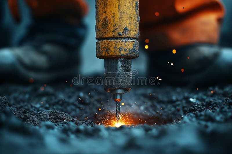 Close-up of a Cnc Milling Machine Cutting Metal with Sparks. Stock ...