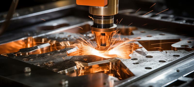 Close Up of Cnc Milling Machine Shaping Intricate Metal Form with Tool ...