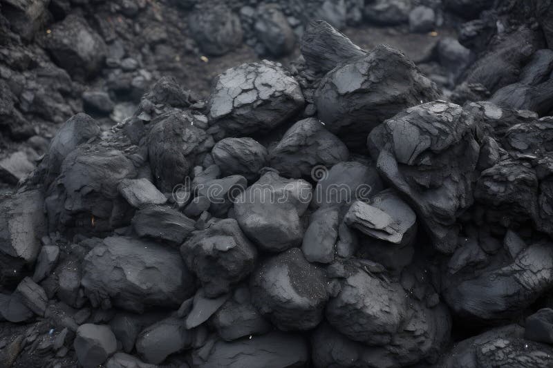 Close-up of Coal, with Its Distinctive Texture and Color Stock ...