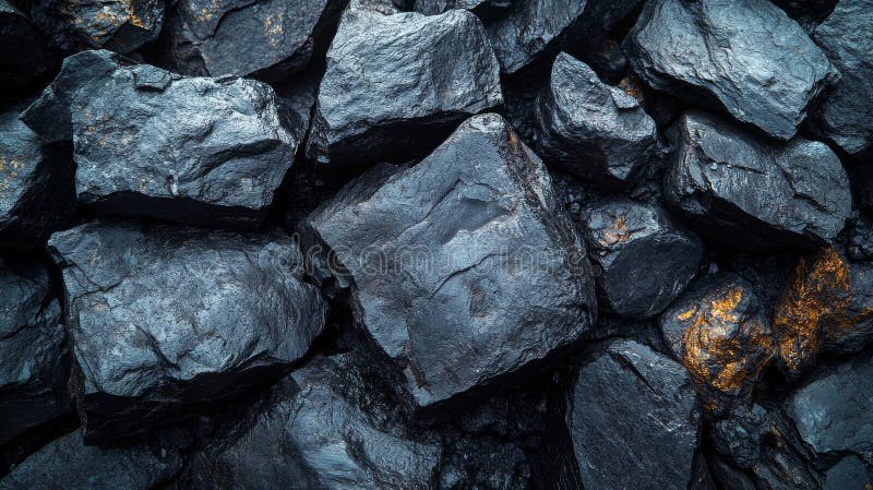 Close-up of Coal Rocks with Textured Surfaces and Dark Tones Stock ...