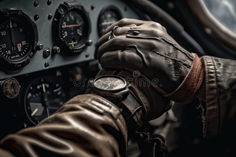 Close-up of the Cockpit and Aircraft Controls, Generative AI Stock ...