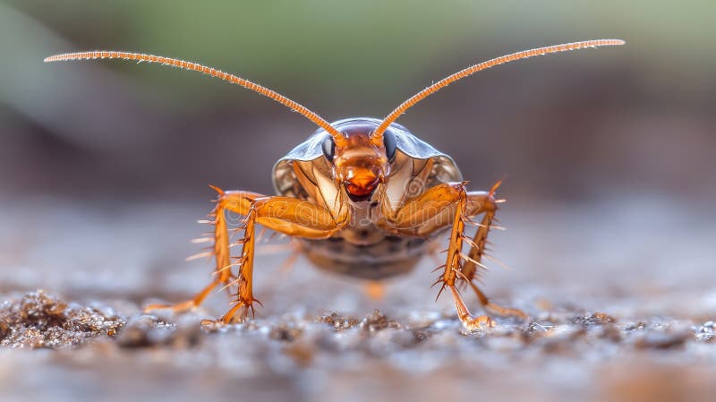 Close-Up of a Cockroach on a Dirty Surface Stock Illustration ...