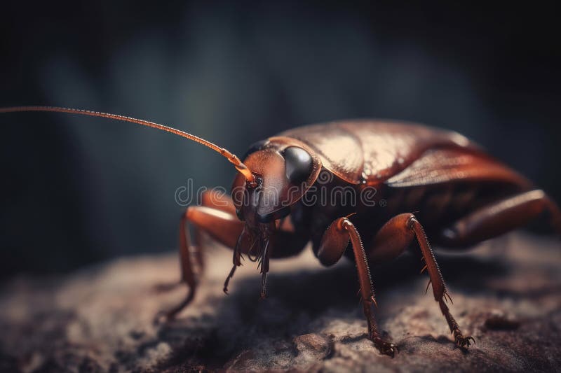 A Close Up of a Cockroach on a Rock Stock Illustration - Illustration ...