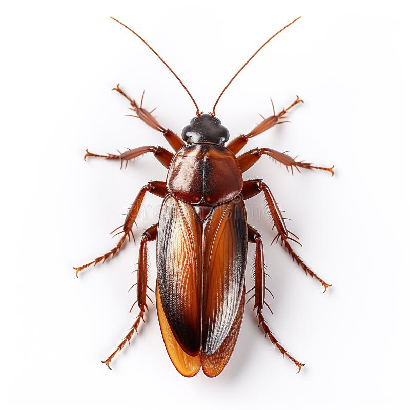 Close Up of a Cockroach on a White Background Stock Illustration ...