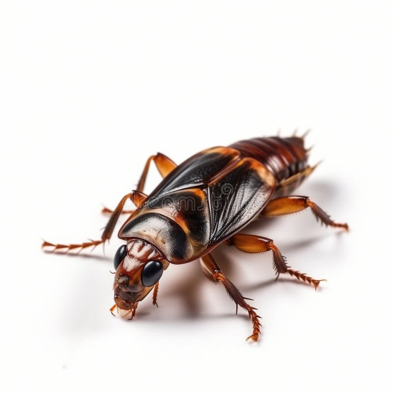 Close Up of a Cockroach on a White Background Stock Illustration ...