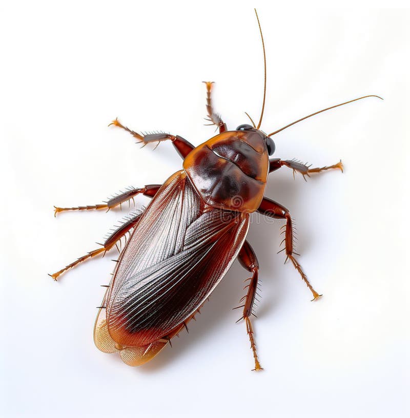 Close Up of a Cockroach on a White Background Stock Illustration ...