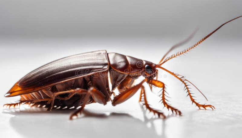 Close-up of a Cockroach on a White Surface Stock Illustration ...
