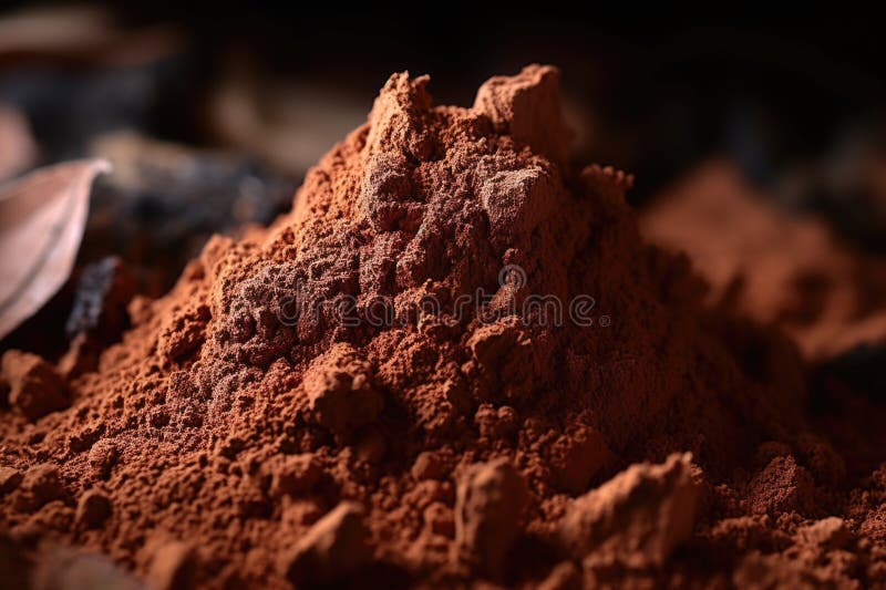 Close-up of Cocoa Powder, Direction of Light, Mountain of Chocolate ...