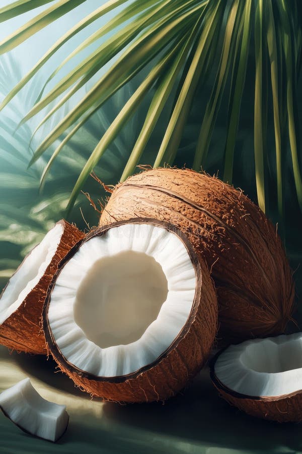 Close Up of a Coconut with the Shell Removed Stock Image - Image of ...
