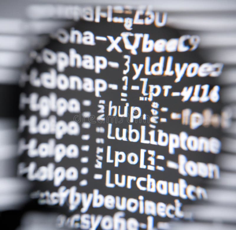 Close Up of Code with Letters and Numbers on Black Background Stock ... Close Up of Code with Letters and Numbers on Black Background Stock ...