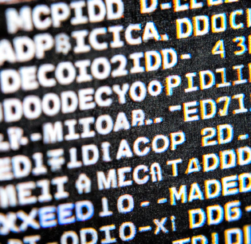 Close Up of Code with Letters and Numbers on Black Background Stock ... Close Up of Code with Letters and Numbers on Black Background Stock ...