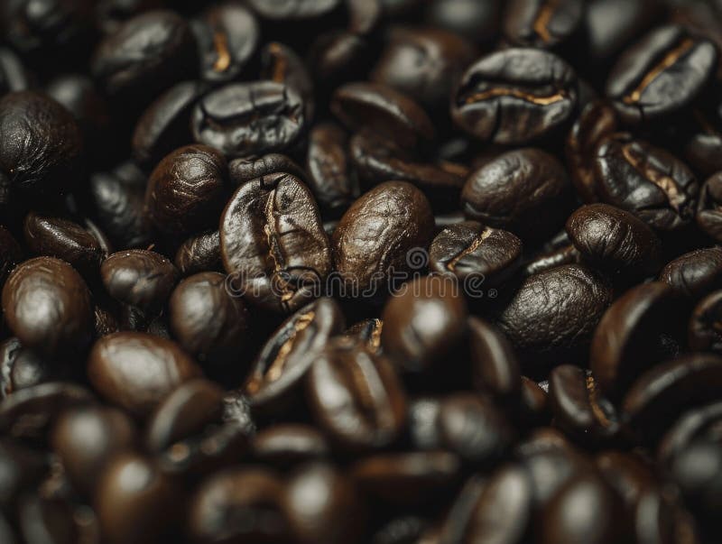 A Close Up of Coffee Beans with a Dark Brown Color Stock Image - Image ...