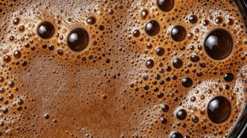 Close Up of Coffee Crema Bubbles Texture Stock Illustration ...