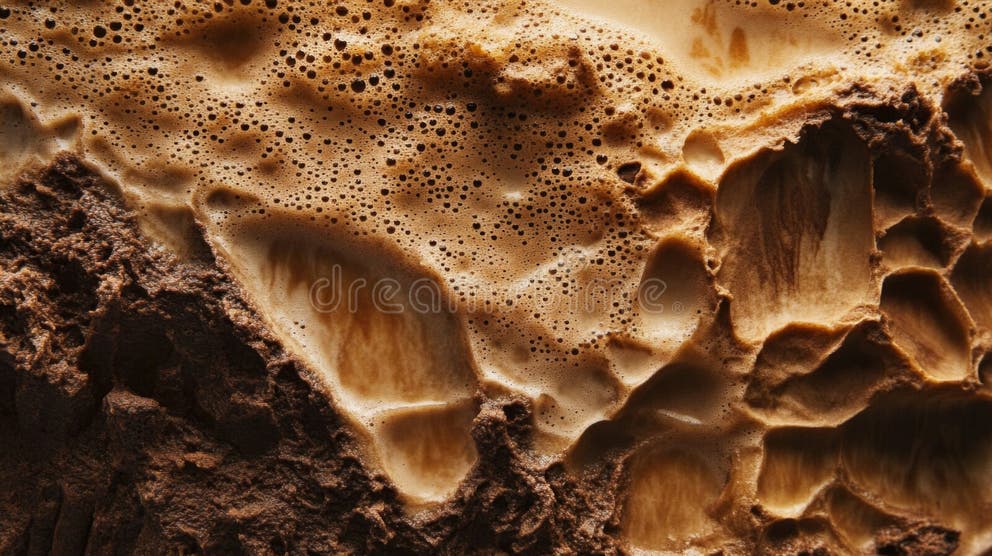Close Up of Coffee Crema Texture and Bubbles Stock Illustration ...