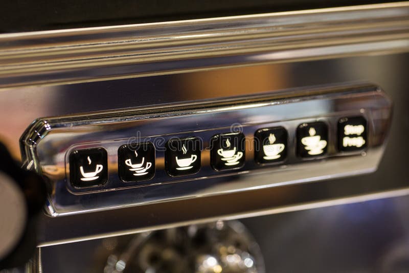 Close-up of Coffee Machine Buttons Stock Image - Image of counter ...
