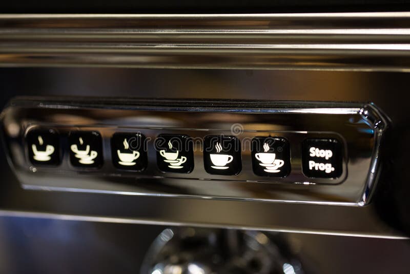 Close-up of Coffee Machine Buttons Stock Image - Image of barista ...