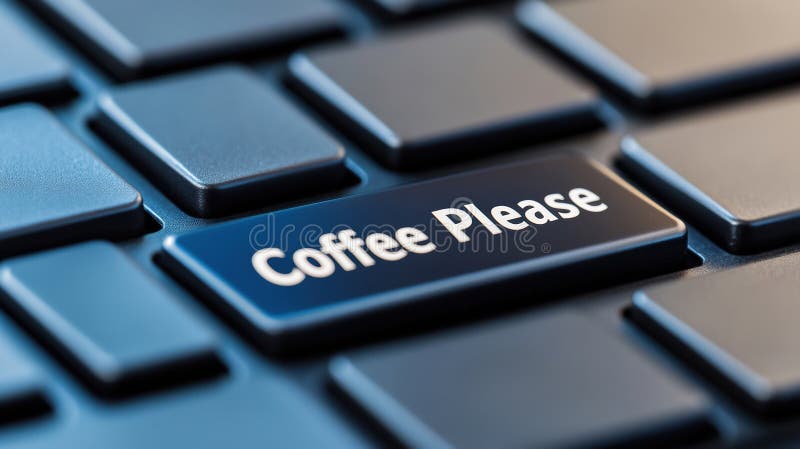 A Close Up of a Coffee Please Button on the Keyboard, AI Stock Photo ...